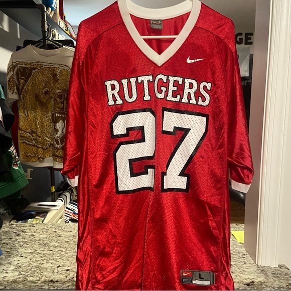 Nike | Shirts | Vintage Nike Mens Large Red Rutgers University Ray Rice ...